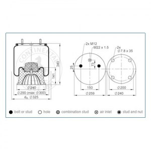SAF 2618V Airbag - Trailer Parts Online - Krueger Spare Parts Shop